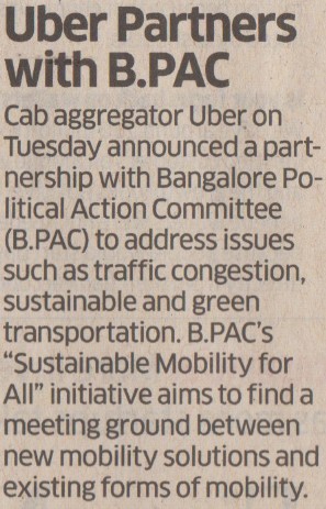 B.PAC & Uber: Advancing Sustainable Mobility in Bengaluru